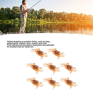 Artificial Crab Bait, 13cm Lifelike Crab Soft Bait Lure Portable 8 Pcs Freshwater Fishing Tackle (Orange Yellow)