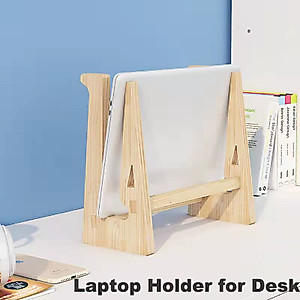 Thibault Laptop Stand for Desk, Laptop Riser Computer Stand Wooden MacBook Stand, Ergonomic Laptop Holder Compatible with MacBook/Dell/HP/Lenovo 10-17 Laptops, Work from Home Laptop Riser