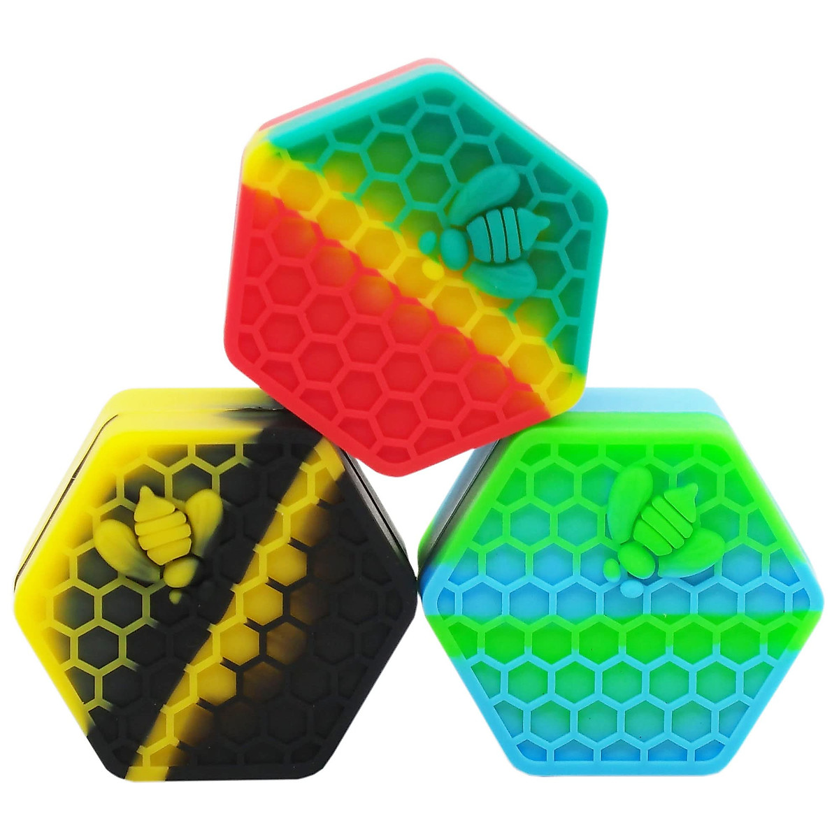 Vitakiwi 26ml Wax Hexagon Silicone Container Non-stick Honeybee Jars (3)