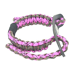 Ten Point Gear Realtree® Paracord Archery Bow Wrist Sling - 100% Full Grain Leather 550 Paracord (Pink Camo)