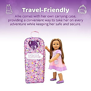 Playtime by Eimmie 18 Inch Allie Doll with Carrying Case, Doll Accessories, Doll Pajamas, Doll Slippers, Doll Clothes, 18-Inch Doll