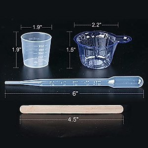 LET'S RESIN Epoxy Mixing Cups Kit,200Pcs Plastic Resin,30ml Disposable Measuring Cups,50 Wooden Stirring Sticks, Dropper, Mixing Cups for Epoxy Resin, Paint Mixing, Jewelry Making