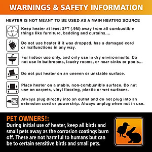 Comfort Zone Indoor Space Heater, Portable, Fan Forced, Electric, Adjustable Thermostat, Overheat Sensor, Safety Tip-Over Switch, & Stay Cool Housing, Ideal for Home, Bedroom, & Office, 1,500W, CZ35E