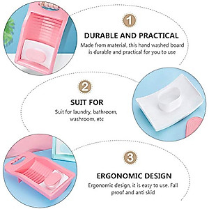 DOITOOL Non-Slip Washing Washboard Plastic Home Laundry Washboard Mini Washboard for Kids Shirts