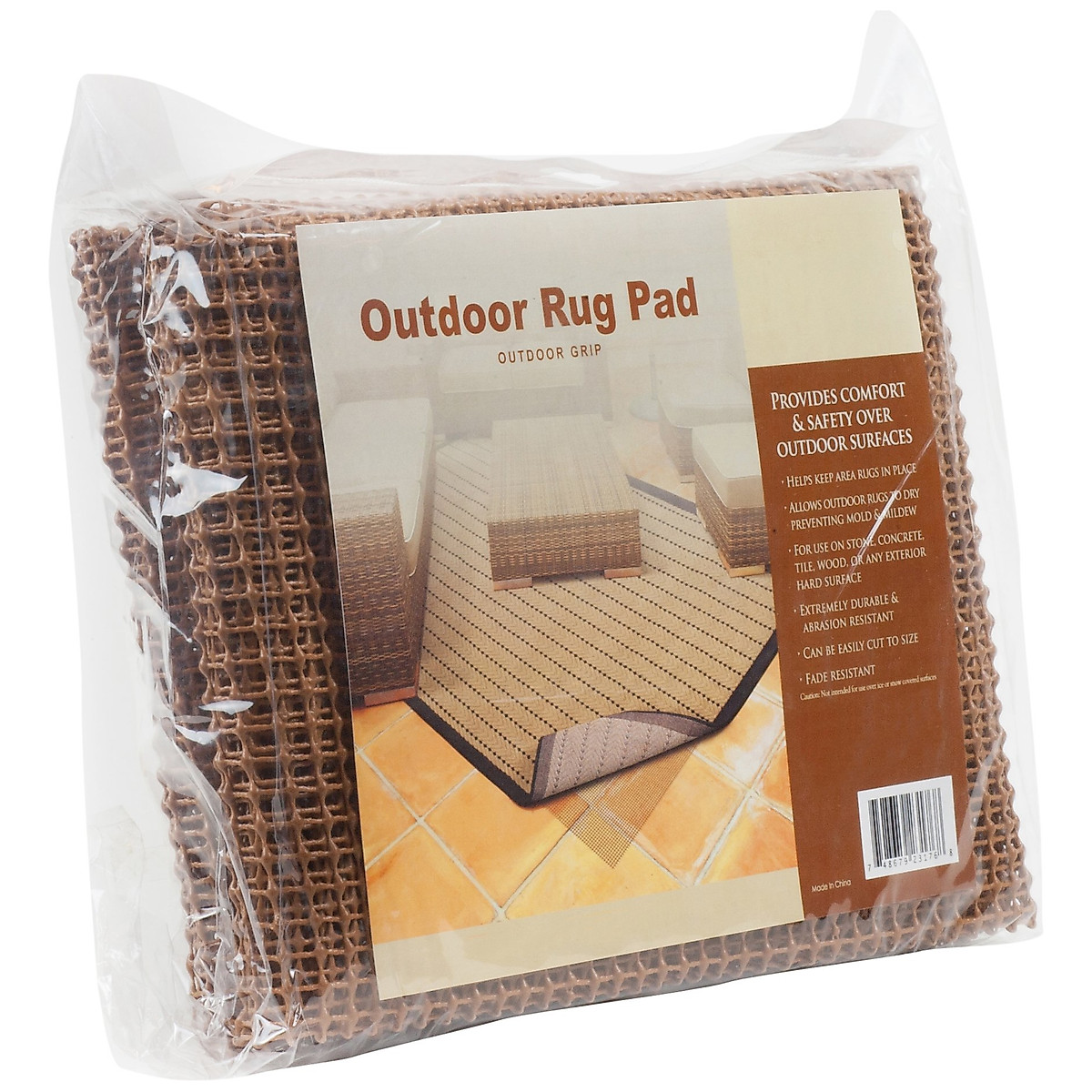 Outdoor Grip Non Skid Area Rugs Pad 4-Feet by 6-Feet Rug