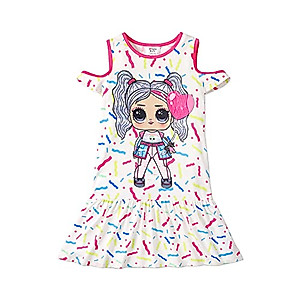 L.O.L. Surprise! Girls Nightgown White Pink Dress Strapless Causal Dress 6-12 Years