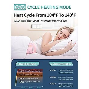 Slimpal Menstrual Heating Pad for Cramps, Portable Cordless Heating Pad for Period Pain Relief, Electric Heat Belt, Up to 8 Hours Constant Working, FSA HSA Eligible Gifts for Women Girl, Pink