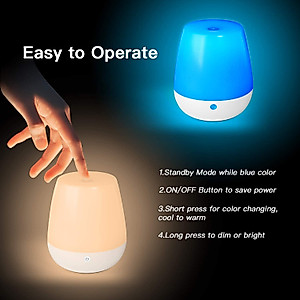 Baby Night Light for Kids - USB Rechargeable Small Touch Night Light - Nursery Night Light for Breastfeeding, Sleeping and Relaxing (Egg Warm)