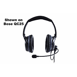 NFlightMic Universal Microphone for Aviation Headset - Works with Bose QC25 and QC35 Noise Cancelling Headphones