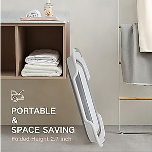 CYANOE Collapsible Pet Bathtub with Water Drain Plug, Foldable Bathtub for Puppy Small Dogs Cats, Portable & Space Saving Design, BPA Free, Grey