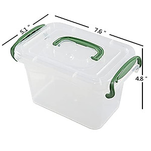 CadineUS 2 L Storage Bins, 6 Pack Small Boxes with Lids, Clear Plastic Boxes