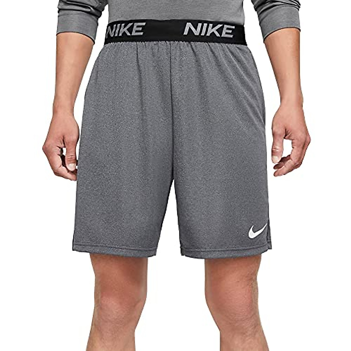 Nike Mens Dri-FIT Veneer Training Shorts, Black/Smoke Grey/Heather/White, Large
