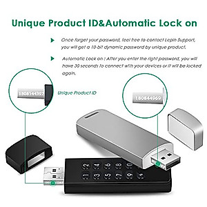 LEPIN 32GB Flash Drive Password Protected Hardware Encrypted USB Flash Drive Secure USB Drive Secret with Keypad U Disk Flash for Personal Data Security