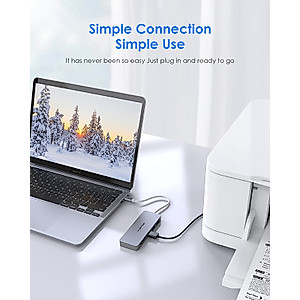 LENTION USB C Hub with 3 USB 3.0 & SD/Micro SD Card Reader Compatible Iphone15, 2023-2016 MacBook Pro, New Mac Air/iPad Pro/Surface, More, Stable Driver Certified Type C Adapter (CB-C15, Space Gray)