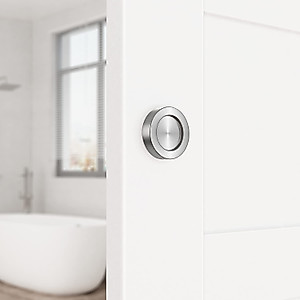 WINSOON Sliding Barn Door Handles Stainless Steel Round Recessed Knob Flush Pulls for Sliding Doors, Modern Hardware Kit with Threaded Rod, Brushed Nickel