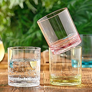 Amazing Abby - Probity - 12-Ounce Plastic Tumblers (Set of 6), Plastic Drinking Glasses, Mixed-Color Reusable Plastic Cups, BPA-Free, Shatter-Proof, Dishwasher-Safe