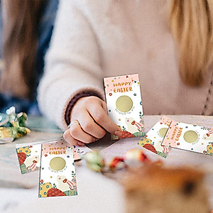 REWIDPARTY Blank Easter Party Scratch Off Cards（50 Pack） Funny Activity for Groups Kids Adults, Easter Bunny and Easter Eggs Scratch Off Tickets, Festive Raffle Tickets, Easter Holiday Party Supplies