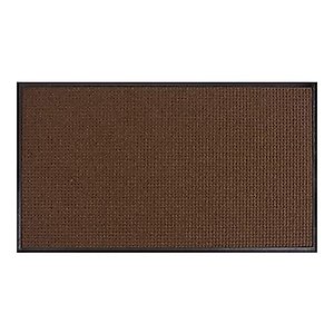 Amazon Basics Molded Carpet & Rubber Commercial Scraper Entrance Mat Square Pattern 3x5 Brown