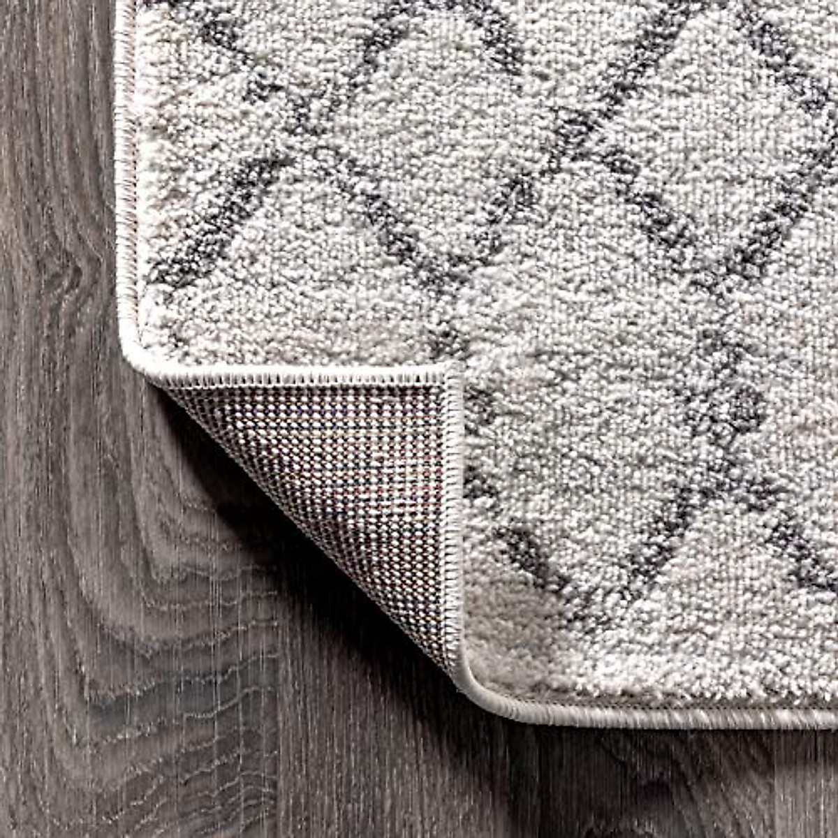 JONATHAN Y MOH101B-5 Moroccan Hype Boho Vintage Diamond 5 ft. x 8 ft. Area-Rug, Bohemian, Southwestern, Casual, Transitional, Pet Friendly, Non Shedding, Stain Resistant, Easy-Washing, Cream/Gray