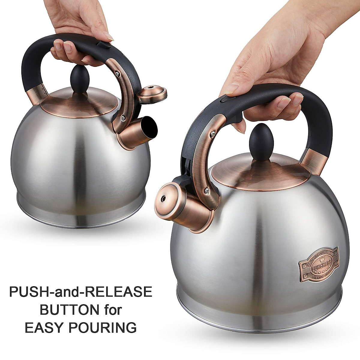 Tea Kettle -2.8 Quart Tea Kettles Stovetop Whistling Teapot Stainless Steel Tea Pots for Stove Top Whistle Tea Pot