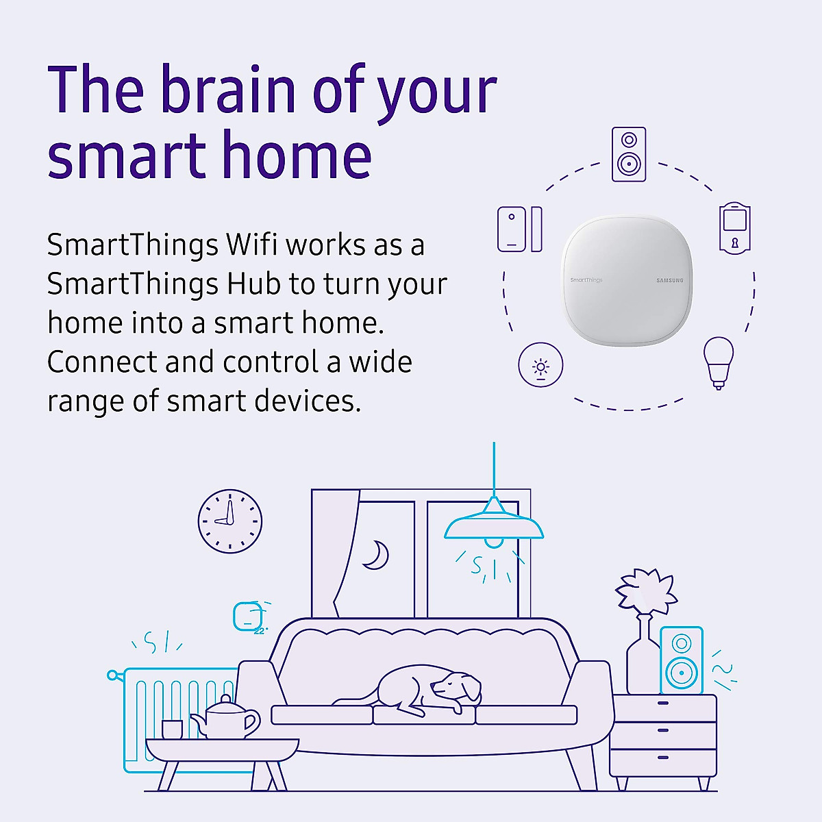 Samsung SmartThings Wifi Mesh Router Range Extender SmartThings Hub Functionality Whole-Home WiFi Coverage - Zigbee, Z-Wave, Cloud to Cloud Protocols - White (3 Pack) - ET-WV525KWEGUS (Renewed)