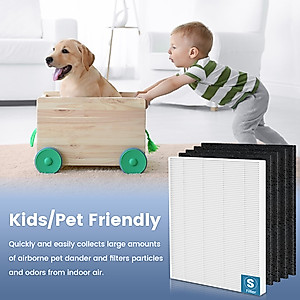 2 Pack C545 True HEPA Replacement Filter S Compatible with Winix C545, B151, P150, 9300 Air Cleaner Purifier, Replaces Part 1712-0096-00 2522-0058-00, 2 True HEPA Filter + 8 Activated Carbon Filters