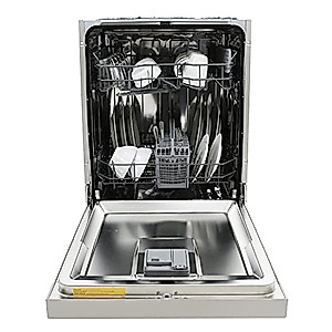 Avanti DWF24V3S Dishwasher 24-Inch Built in with 3 Wash Options and Automatic Cycles, Stainless Steel Construction with Electronic Control LED Display, Low Noise Rating, 57 dBA, Metallic