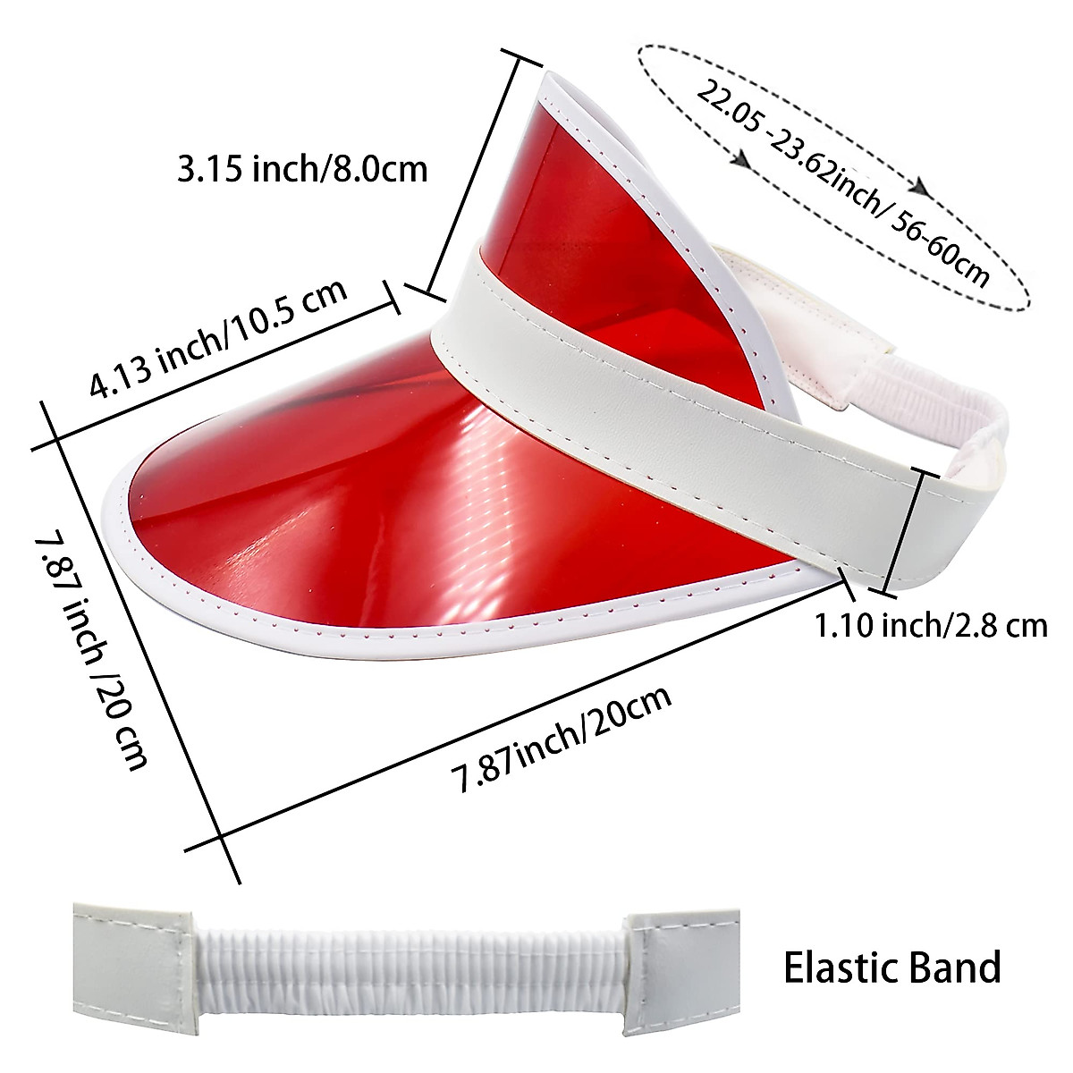 Yuanhe Clear Sun Visor Plastic Casino Dealer Poker Visors Beach Sunhat for Women UV Protection 5PCS Multicolor