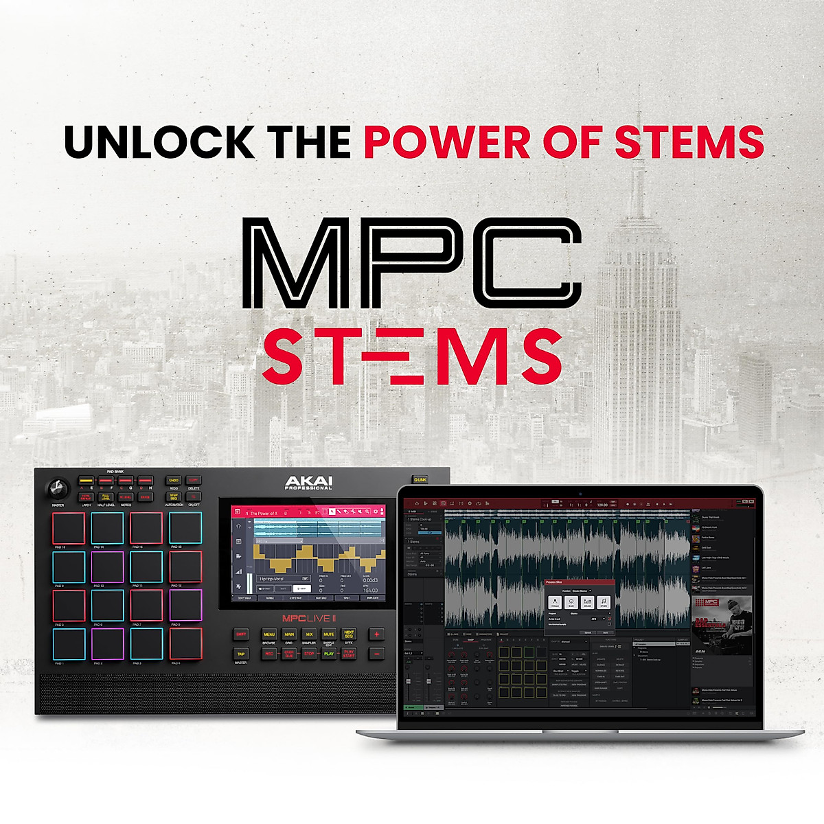 AKAI Professional MPC Live II – Battery Powered Drum Machine, Sampler and Beat Maker With Speakers, Drum Pads, Synth Engines and Touch Display