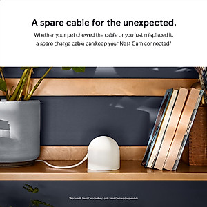 Google Nest Cam Charge Cable - Replacement Cable for Nest Cam (Battery) Only - Snow