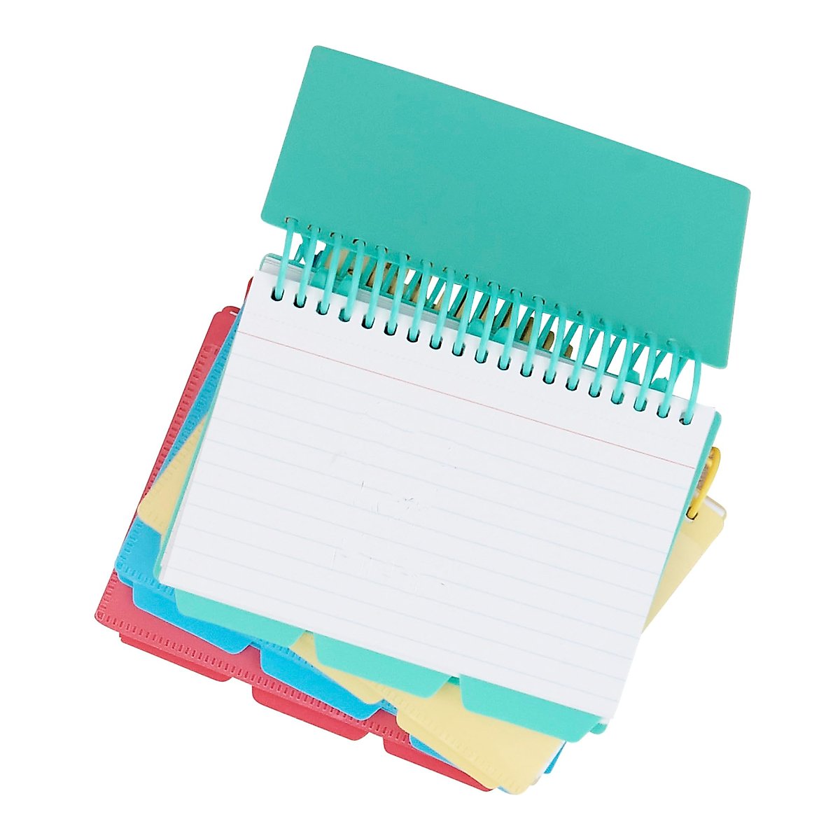 C-Line Spiral Bound Index Card Notebook with Tabs, Includes 60 Ruled 3 x 5 Inch Index Cards, 1 Notebook, Color May Vary (48750)
