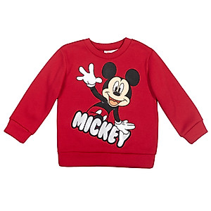 Disney Mickey Mouse Infant Baby Boys 2 Piece Set: Pullover Sweatshirt Jogger Pants Red/Gray 18 Months
