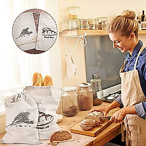 Reusable Linen Bread Bags for Homemade Bread Container, Set of 2 Reusable Bread Storage, Natural Large Storage for Artisan Bread (Unbleached)