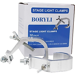 ASMSLIT 10 Pack 88lbs Heavy Duty Aluminum Alloy Stage Light Clamp,C-Clamp Safety Suitable for 32-58mm Pipe Diameter