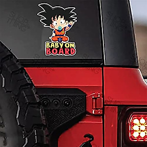 Shop A Thing, Baby on Board Anime Sticker - Baby Decal Stickers for Car - Cute Baby Boy on Board Sticker Baby on Board Sticker for Car Sticker for Little Baby’s Cute Cartoon Sticker for Baby (ST -012)