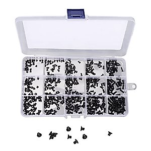 KUIDAMOS Laptop Screws, Portable Sturdy Durable Replacement Notebook Computer Screws Carbon Steel with Storage Box for Electronic Repair for Laptop Repairs