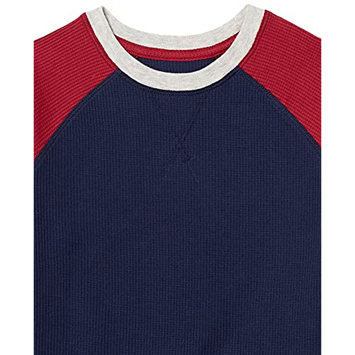 Amazon Essentials Boys' Long-Sleeve Knit Thermal T-Shirt, Pack of 3, Blue Camo/Ivory/Navy, Large