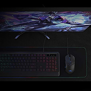 FIODIO Wired Gaming Mouse, 5500 DPI, Breathing Light, Ergonomic Game USB Computer Mice RGB Gamer Desktop Laptop PC Gaming Mouse, 7 Colors RGB Lighting, 6 Buttons for Windows 7/8 / 10, Black