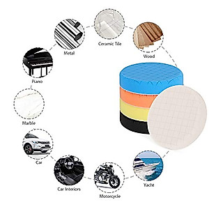 AVID POWER 6 Inch Buffing Polishing Pads 5Pcs for 6 Inch Backing Plate, Compound Buffing Sponge Pads for Car Buffer Polisher Compounding, Polishing and Waxing