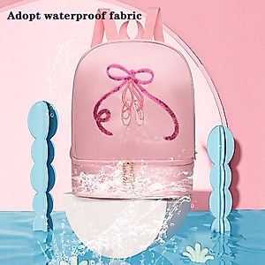 Yitengteng Ballet Dance Backpack with Separate Shoe Compartment,Little Girls Ballerina Bag Embroidery Dance Toddler Bag for Gymnastics Latin Dance Yoga Tap Dance Jazz Storage Bag