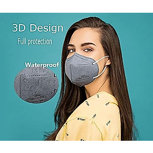 KN95 Face Mask 50 PCS, Grey Disposable Face Masks for Adults