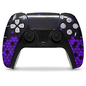 WraptorSkinz Skin Wrap compatible with Sony PS5 DualSense Controller HEX Purple (CONTROLLER NOT INCLUDED)