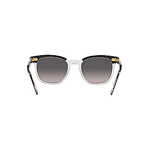Ray-Ban RB2298F Hawkeye Low Bridge Fit Square Sunglasses, Black On Transparent/Grey Gradient Polarized, 54 mm