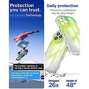 AICase iPhone 14 Pro Max Case Curly Wave Frame Cute Design with Full Camera Lens Protection,Aesthetic Kawaii Slim TPU Bumper Luxury Plated Shockproof Protective Transparent for Women Girls Men_4