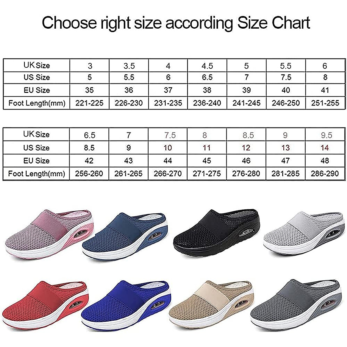 hwojjha Women's Air Cushion Slip-On Walking Shoes-Orthopedic Diabetic Walking Shoes, Breathable with Arch Support Knit Casual Shoes, Casual Air Cushion Platform Mesh Mules Sneaker Sandals (Grey, 8)