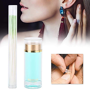 60 Pieces Ear Hole Floss Earrings Hole Cleaner Aftercare Cleaner Earrings Piercing Cleaning Line Ear Piercing Care Cleaning Tool 10ml Ear Cleansing Solution