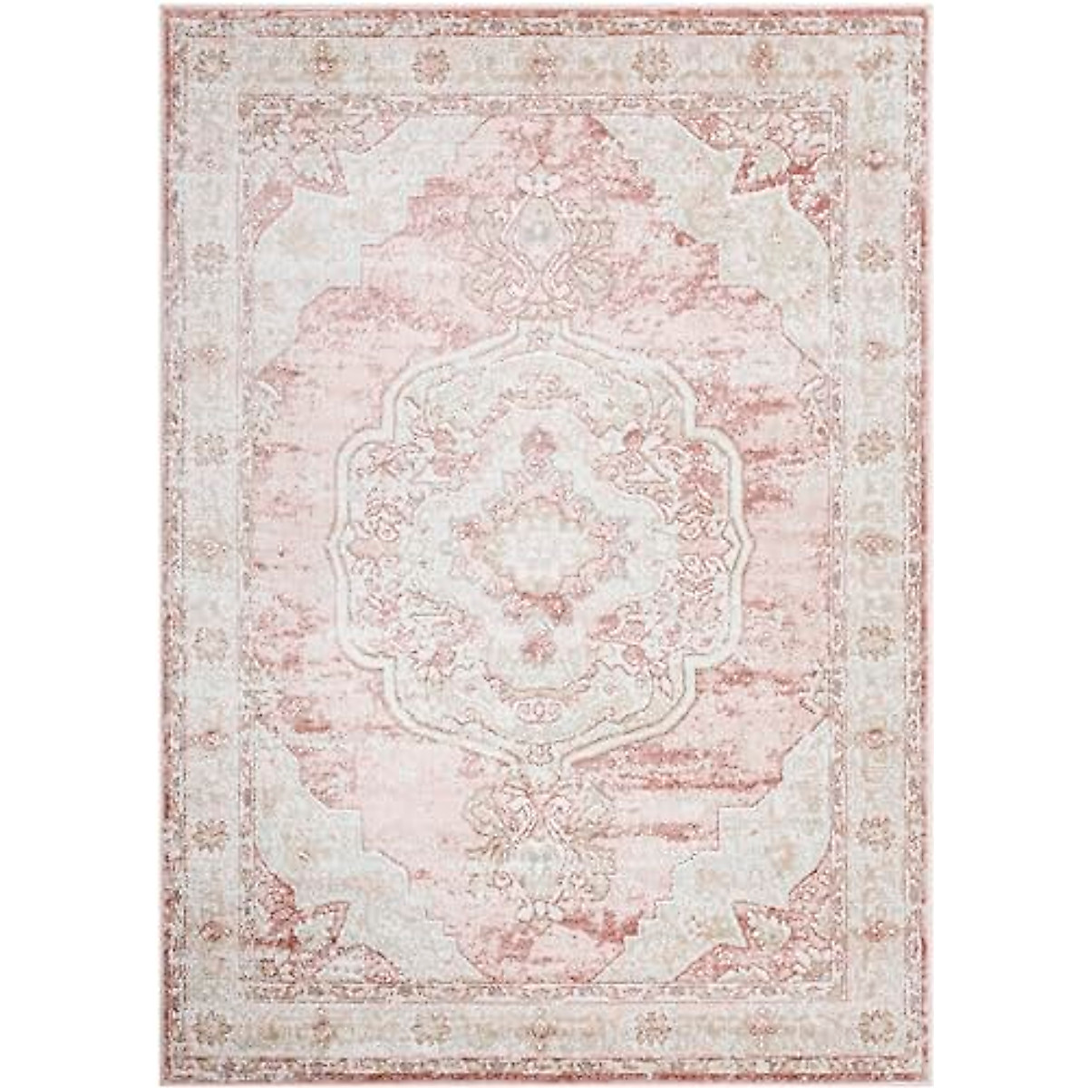 Livabliss Bilal Vintage Medallion Area Rug, 7'9" x 9'6", Rose