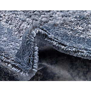 Rugs.com Oregon Collection Rug – 5' x 8' Blue Low-Pile Rug Perfect for Living Rooms, Large Dining Rooms, Open Floorplans