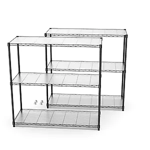 3 Tier NSF Metal Shelf Wire Shelving Unit - Black Set of 2, 1050lbs Capacity Heavy Duty Adjustable Storage Rack with Shelf Liners, Extensible to 6 Tier 2100lbs Shelving Designs, 48" H x 48" L x 18" D