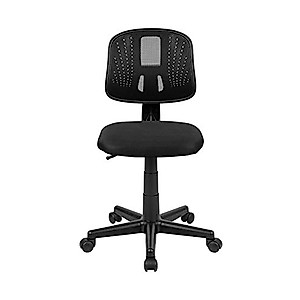 Flash Furniture Flash Fundamentals Mid-Back Black Mesh Swivel Task Office Chair with Pivot Back